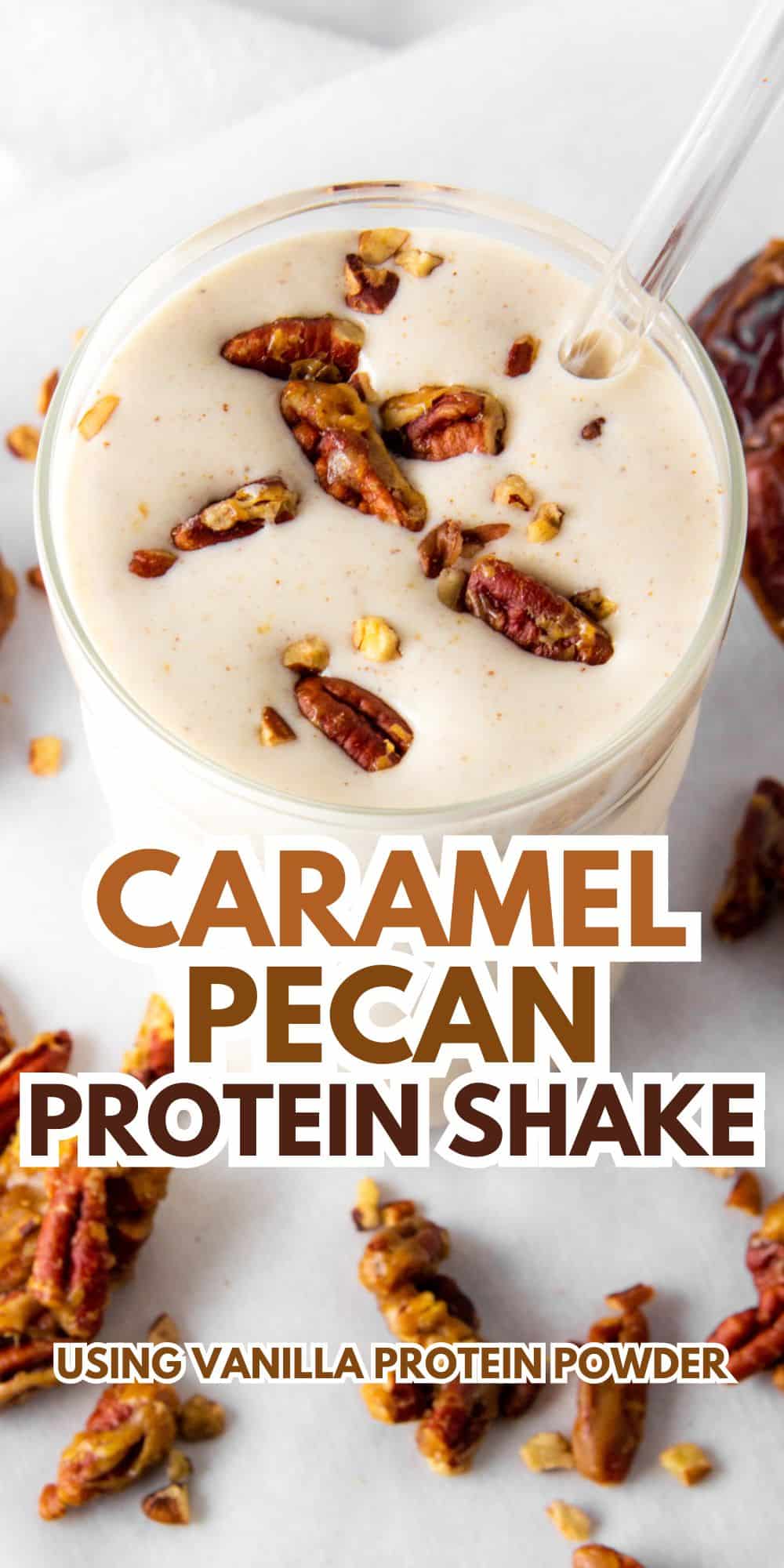 Caramel Pecan Protein Shake (Smoothie with Dates) - proteincakery.com