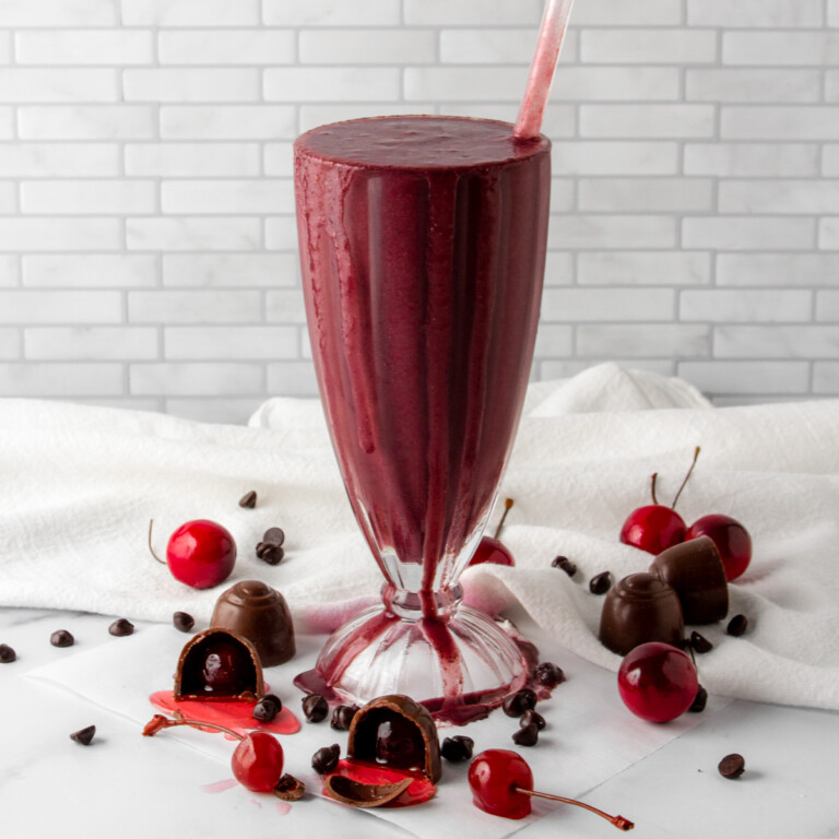 Chocolate Cherry Protein Shake (Vegan Smoothie) - proteincakery.com