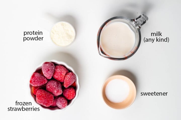 Strawberry Protein Shake (4 Simple Ingredients) - proteincakery.com
