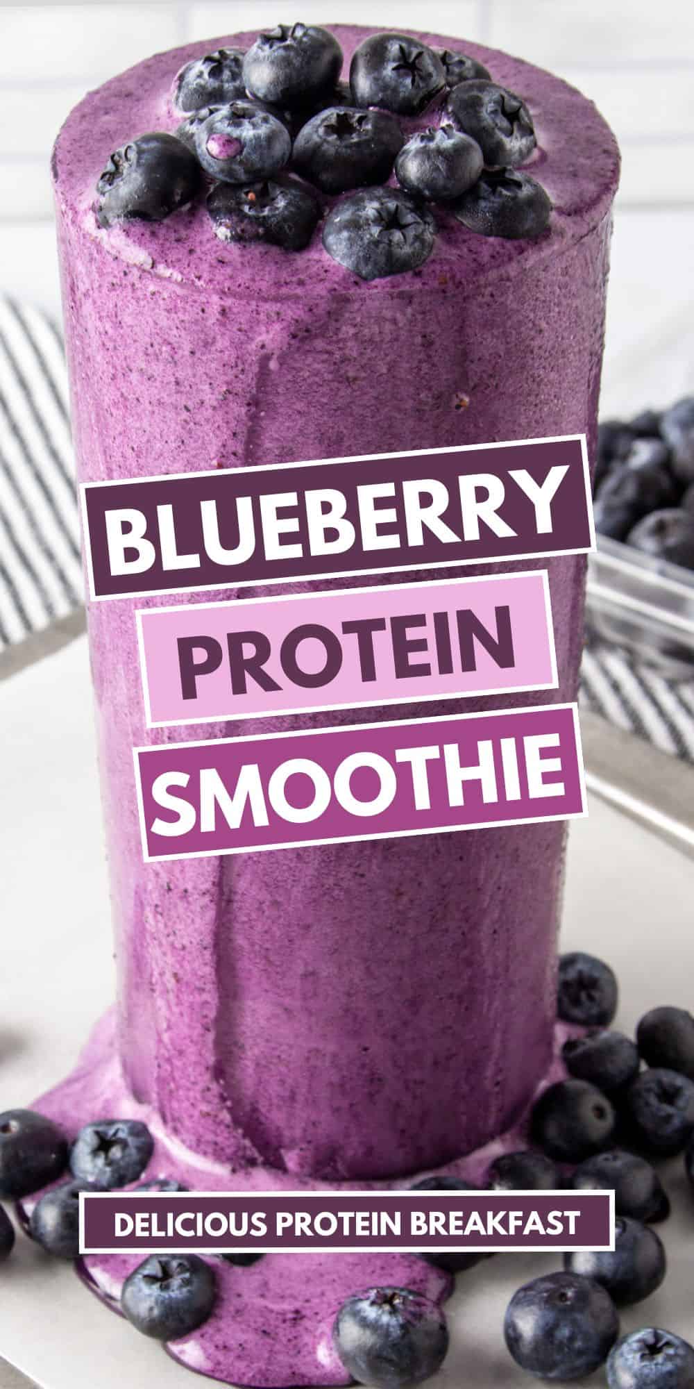 Blueberry Protein Shake (High Protein Smoothie) - proteincakery.com